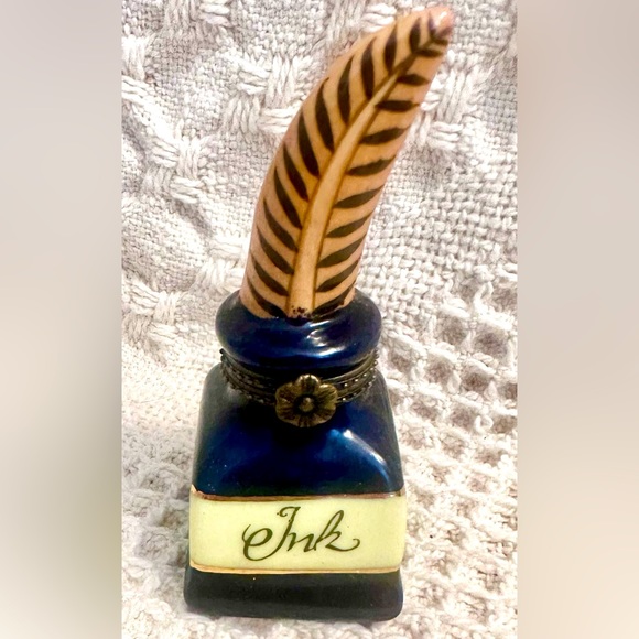 Cbk | Office | Vintage 3 Porcelain Hinged Inkwell Trinket Box 998 Cbk ...